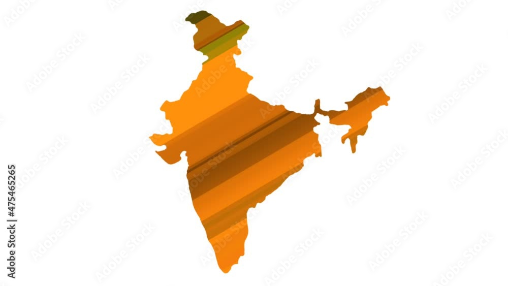 Vidéo Stock Moving orange and green lines in India map loop animation ...