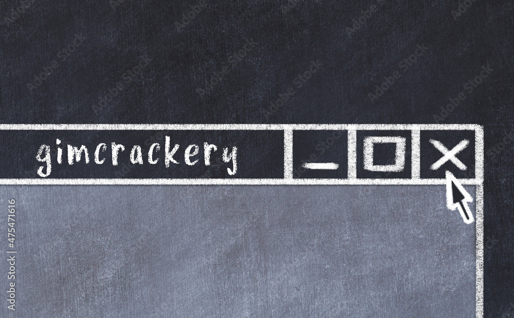 Concept of dealing with problem. Chalk drawing of closing browser ...