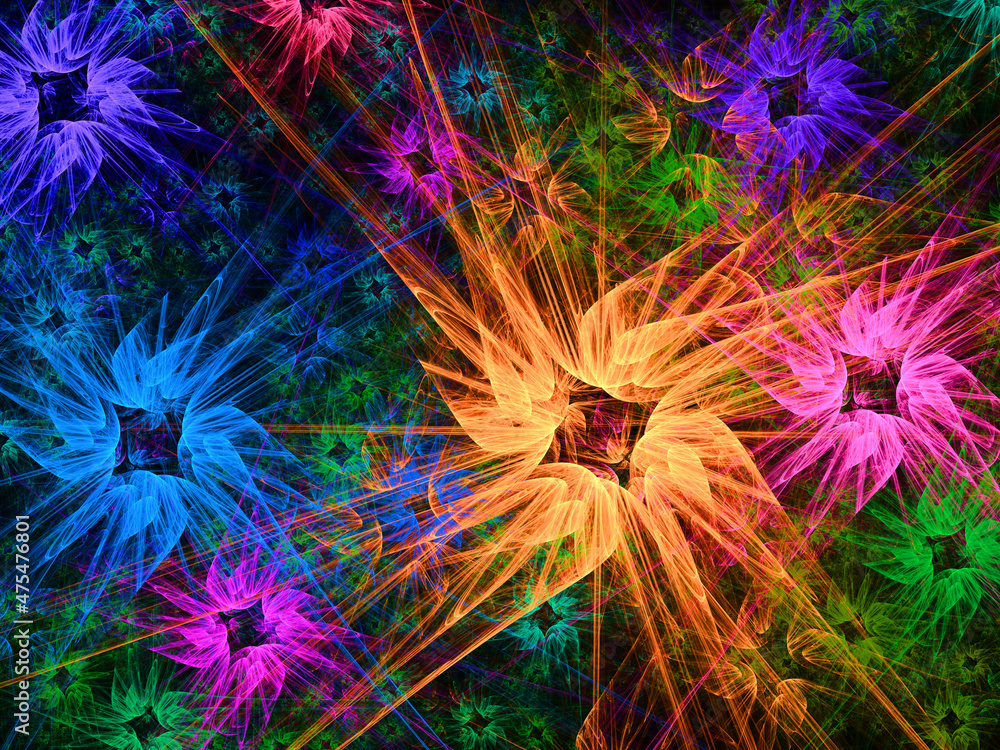 Imagen de arte digital conceptual consistente en trazos destelleantes ...