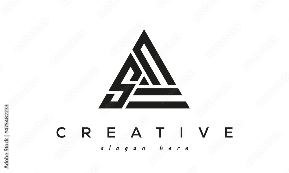 SN Initials Triangle Logo Vector Letter Stock Vector | Adobe Stock