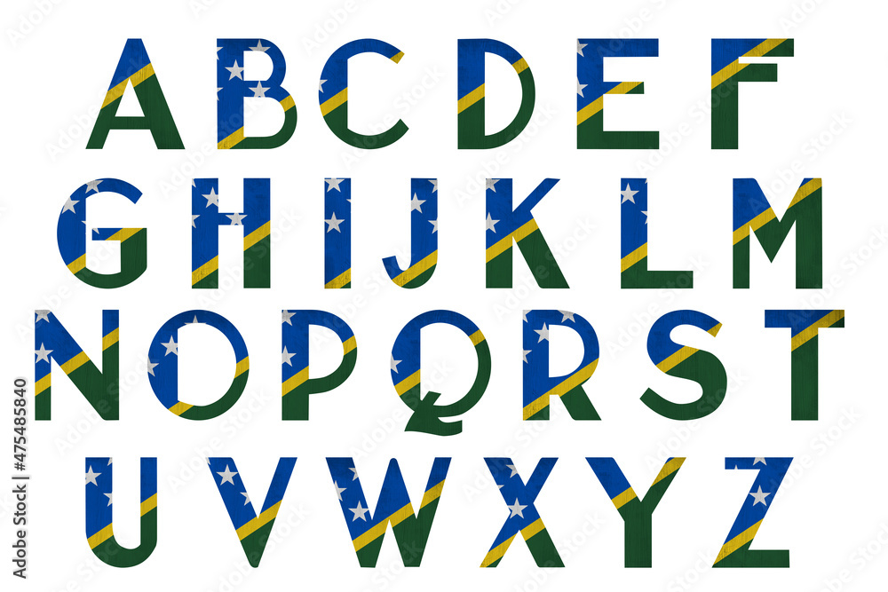 World countries. Universal Latin alphabet in colors of national flag ...