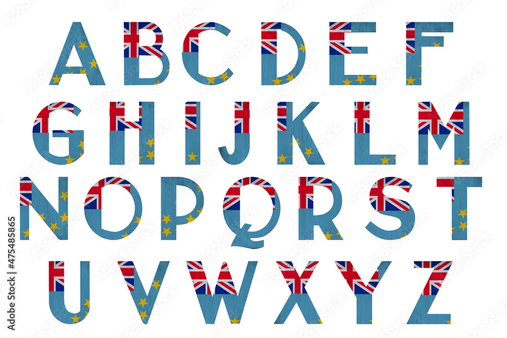 World countries. Universal Latin alphabet in colors of national flag ...