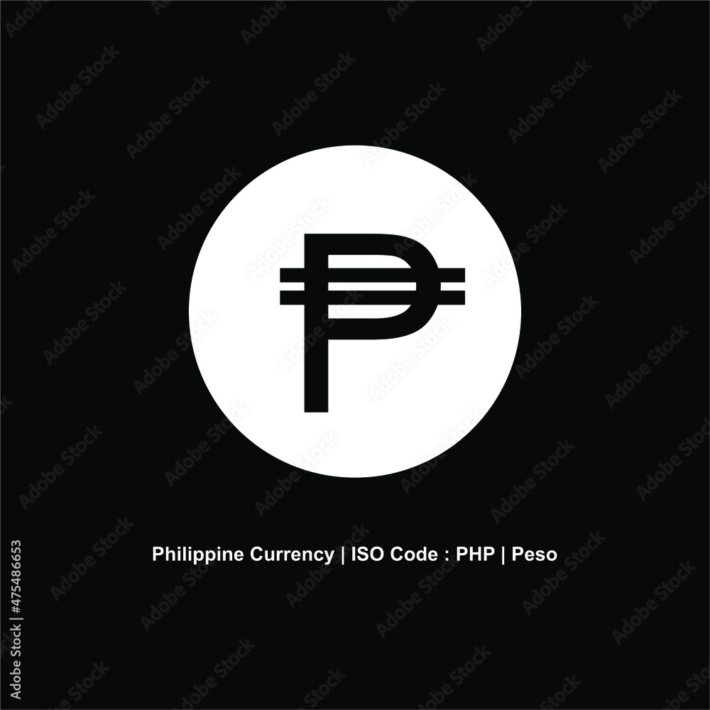 Philippine Currency Icon Symbol With Iso Code. Vector Illustration ...