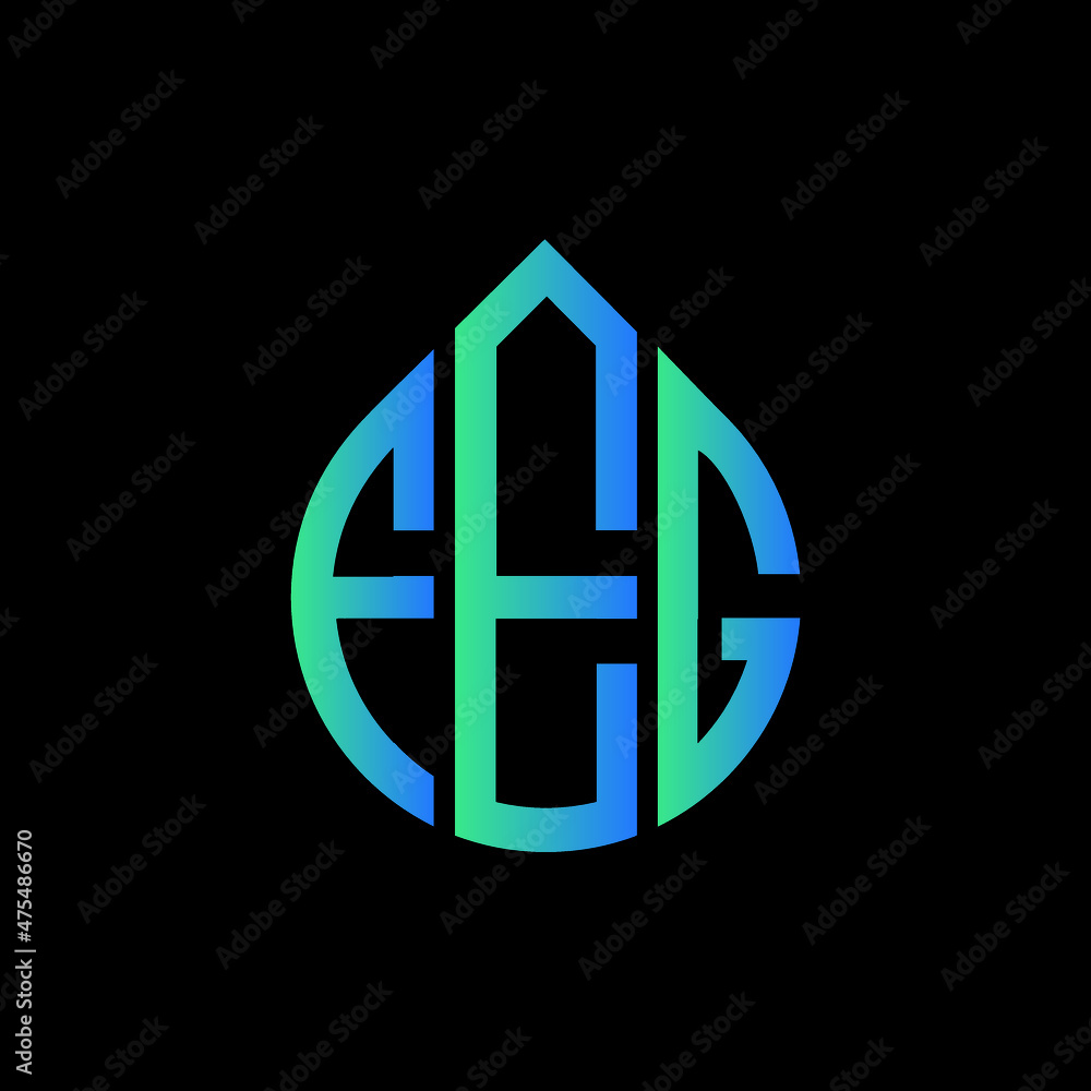 FEG letter logo design on black background. FEG circle letter logo ...