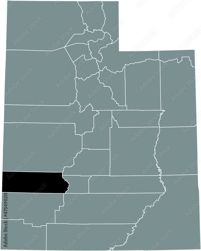 Black highlighted location map of the Beaver County inside gray ...