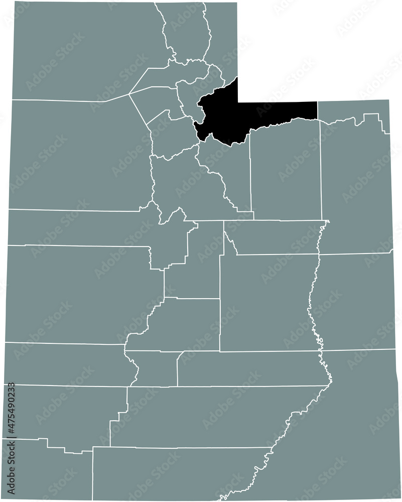 Black highlighted location map of the Summit County inside gray ...