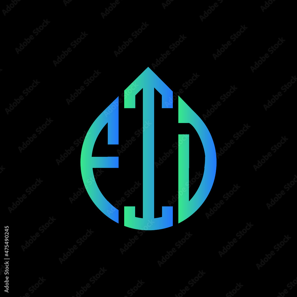 FID letter logo design on black background. FID circle letter logo ...