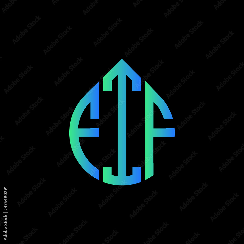 FIF letter logo design on black background. FIF circle letter logo ...