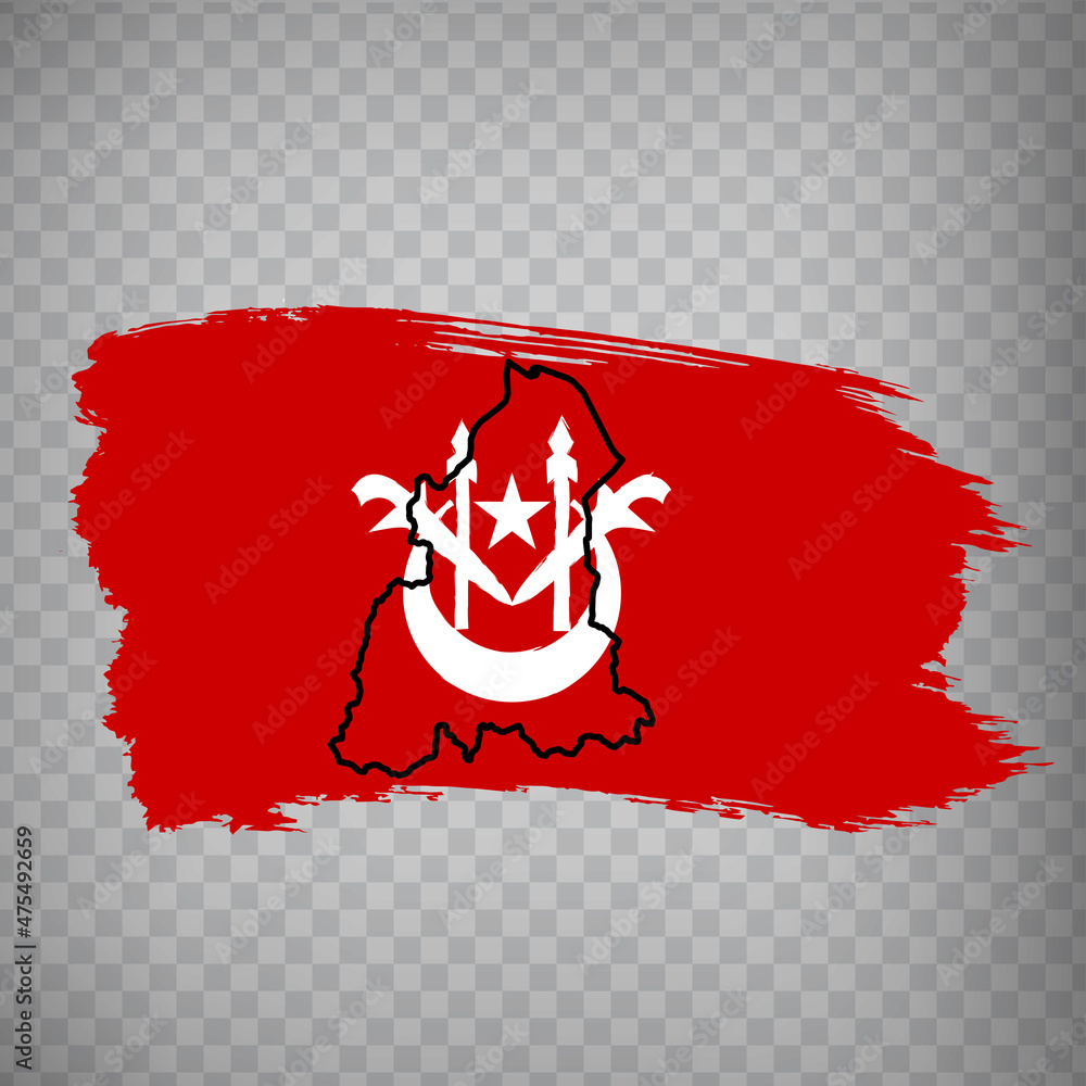 Flag of State Kelantan from brush strokes. High quality map and flag ...