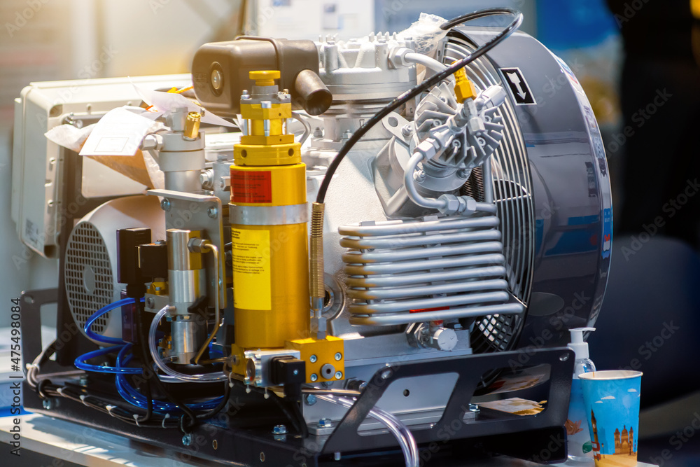 High pressure industrial compressor for air and gases. Compressor part ...