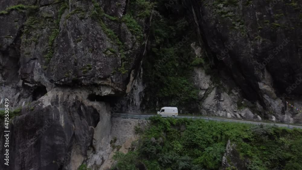 Aerial view of the most dangerous highway NH22 that connects Shimla to ...