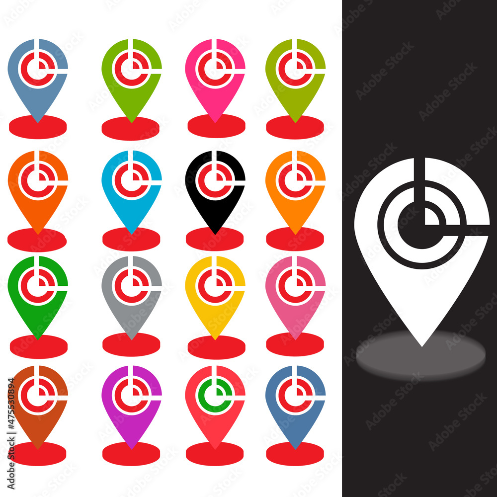 Map pointers. Vector isolated elements. Location navigation icon ...