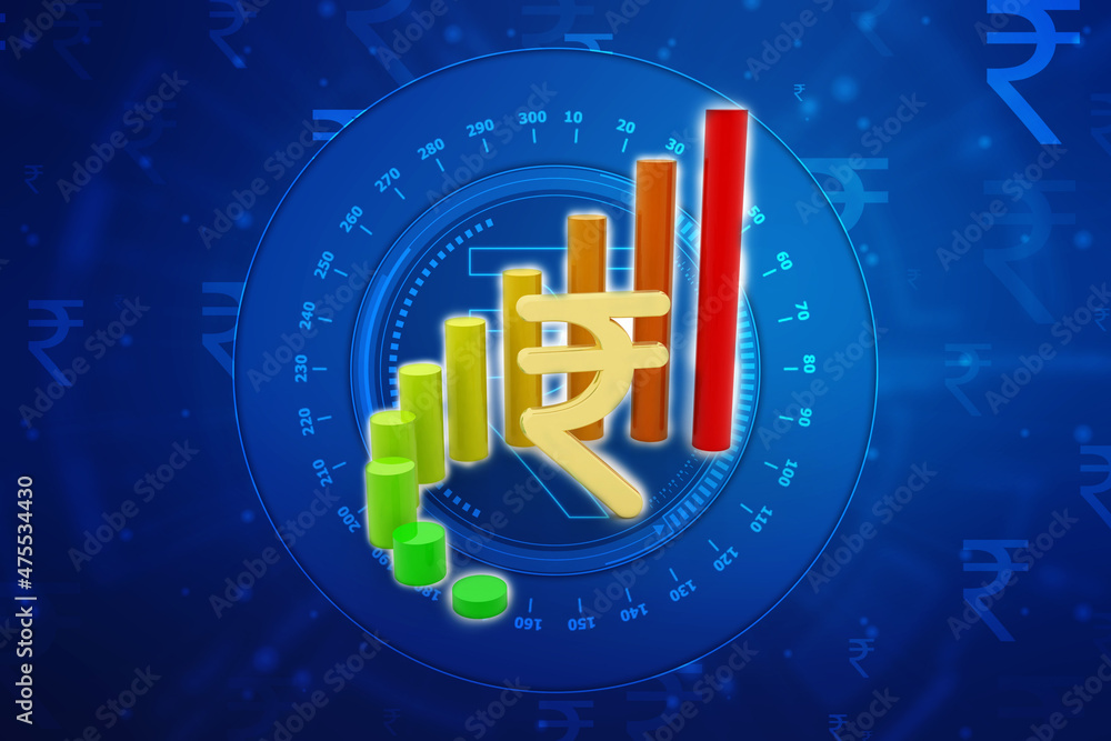 Indian rupee background, Stock market background with Indian rupee ...