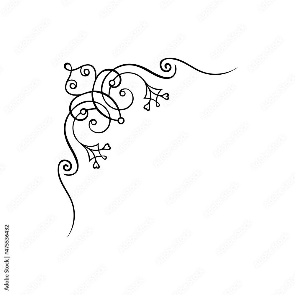 Corner vector icon set. frame illustration sign collection. vintage ...