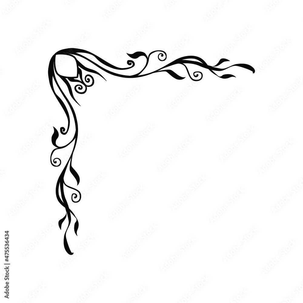 Corner vector icon set. frame illustration sign collection. vintage ...