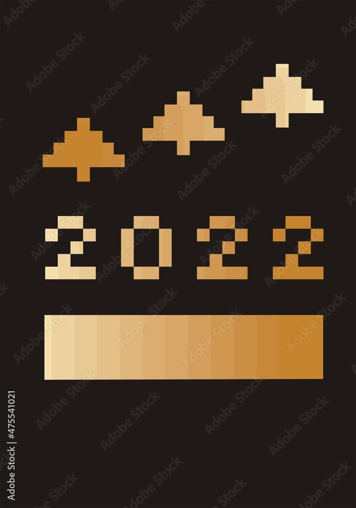 Happy new year 2022 with loading icon pixel art bitmap style. Stock ...