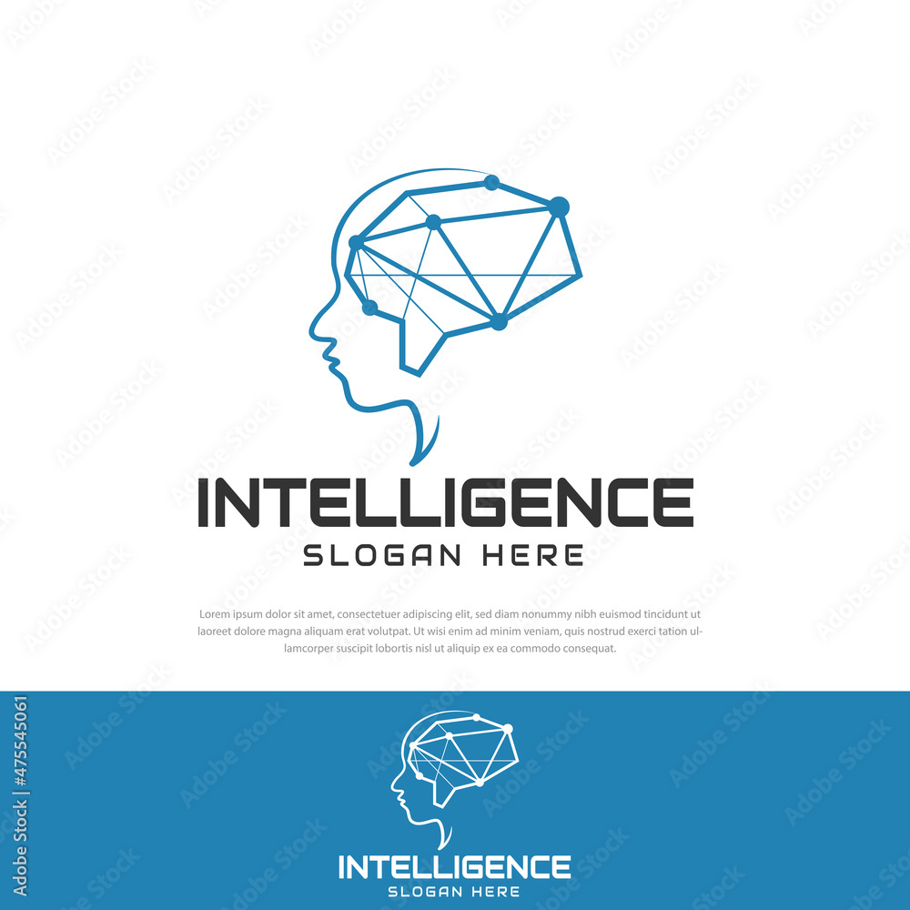 Artificial Intelligence logo icon.brain connect Dynamic line and dot ...