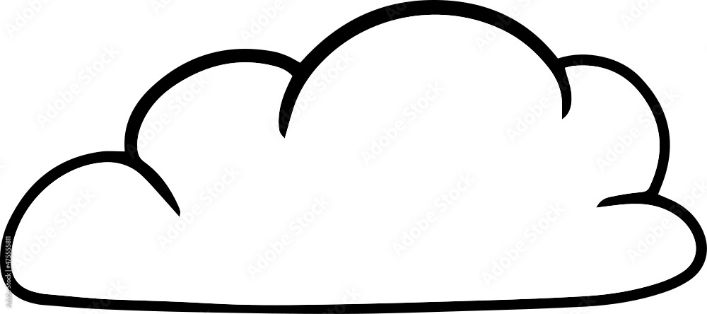 Cloud Drawing Cartoon Icon Stock Vector | Adobe Stock