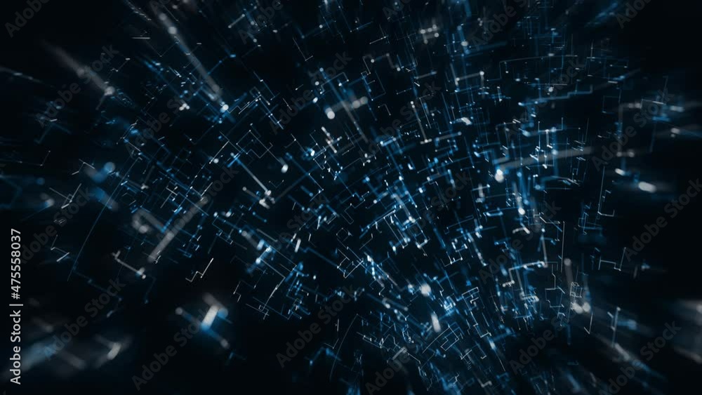 Abstract Digital Data Technology Background Loop/ 4k animation of an abstract high technology ...