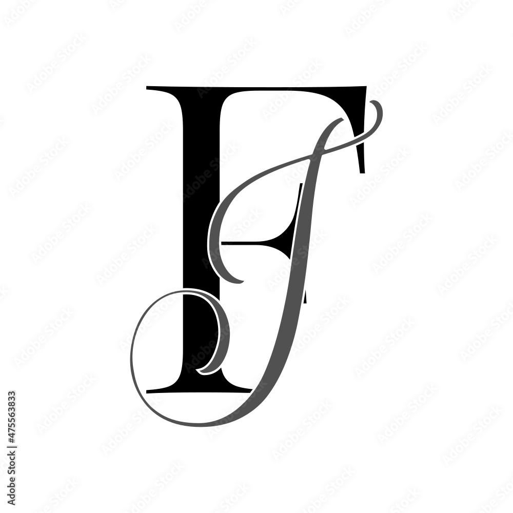 Vetor de fj, jf, monogram logo. Calligraphic signature icon. Wedding ...