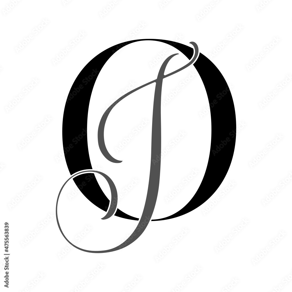oj, jo, monogram logo. Calligraphic signature icon. Wedding Logo ...