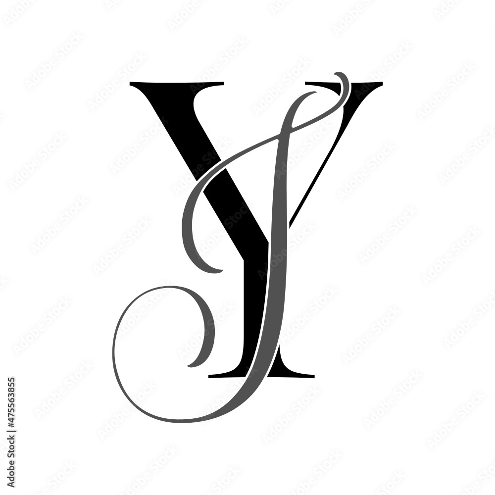 yj, jy, monogram logo. Calligraphic signature icon. Wedding Logo ...