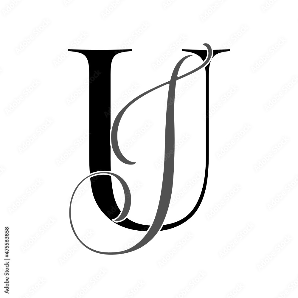 uj, ju, monogram logo. Calligraphic signature icon. Wedding Logo ...