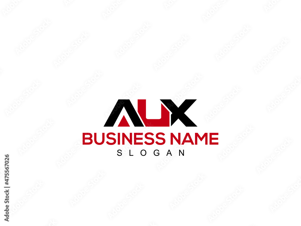 Letter AUX logo monogram emblem style with Colorful design for your ...