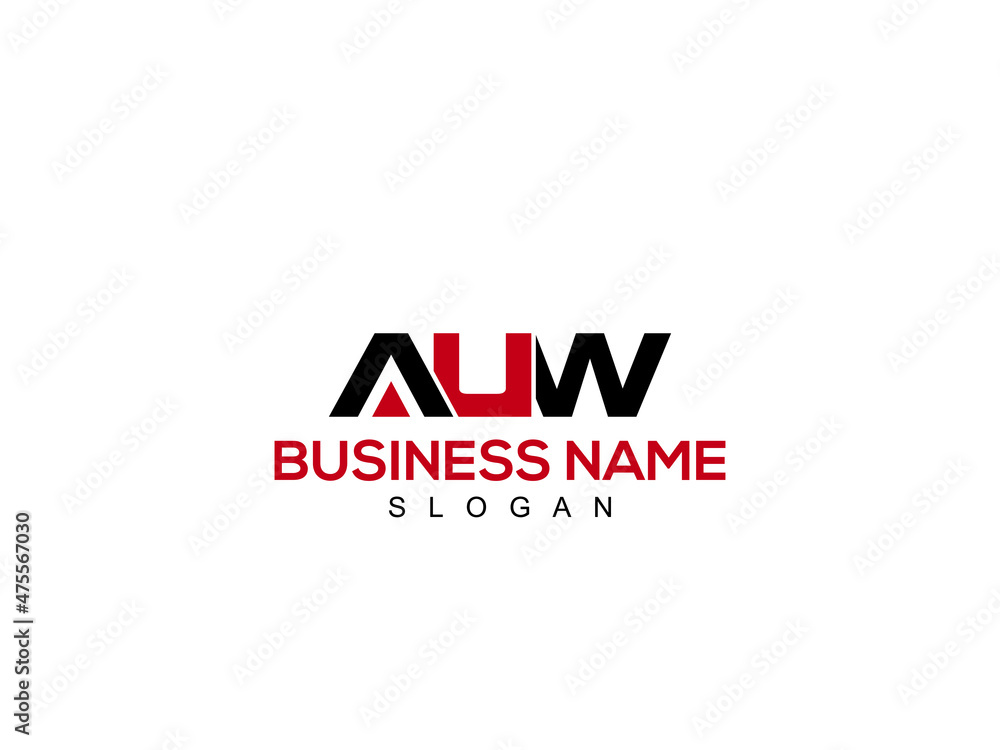 Letter AUW logo monogram emblem style with Colorful design for your ...
