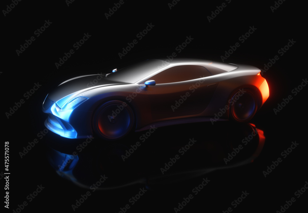 Aerodynamic Prototype Sports Car Concept Stock Illustration | Adobe Stock