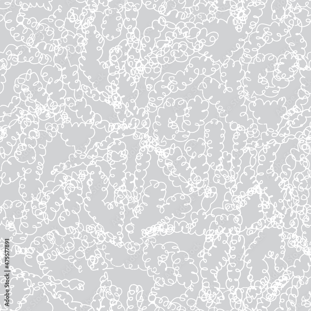 Grey doodles pattern repeat background print design in grey. Abstract ...
