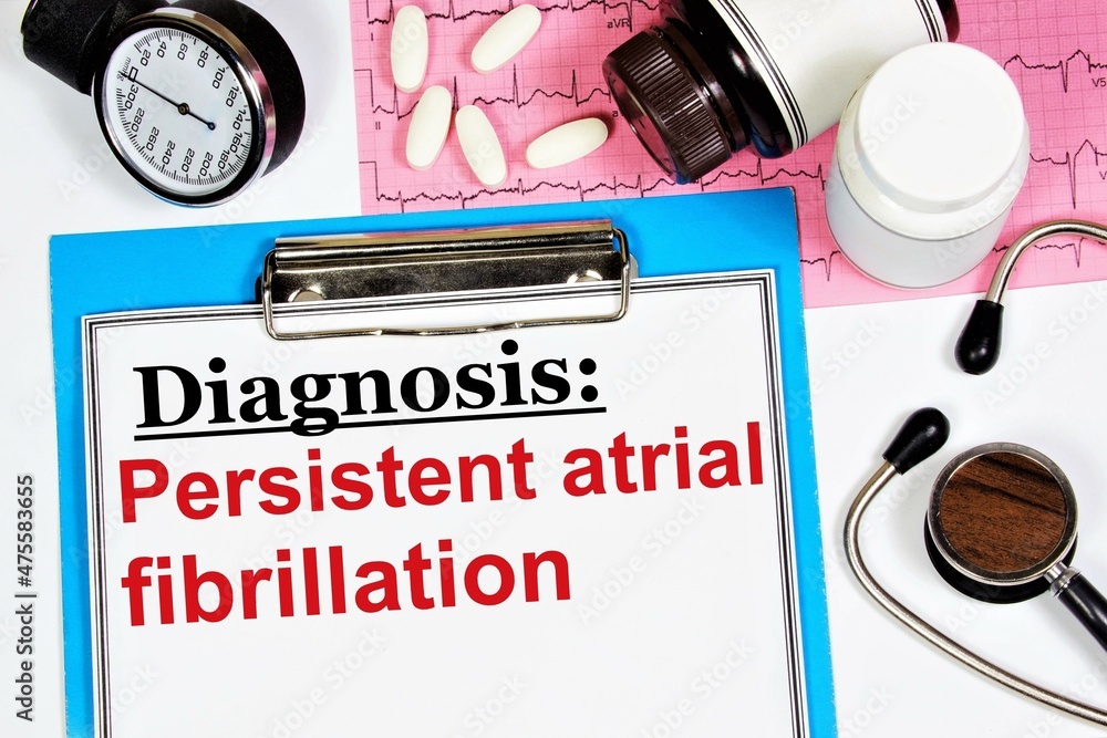 Constant atrial fibrillation. The inscription in the medical diagnosis ...