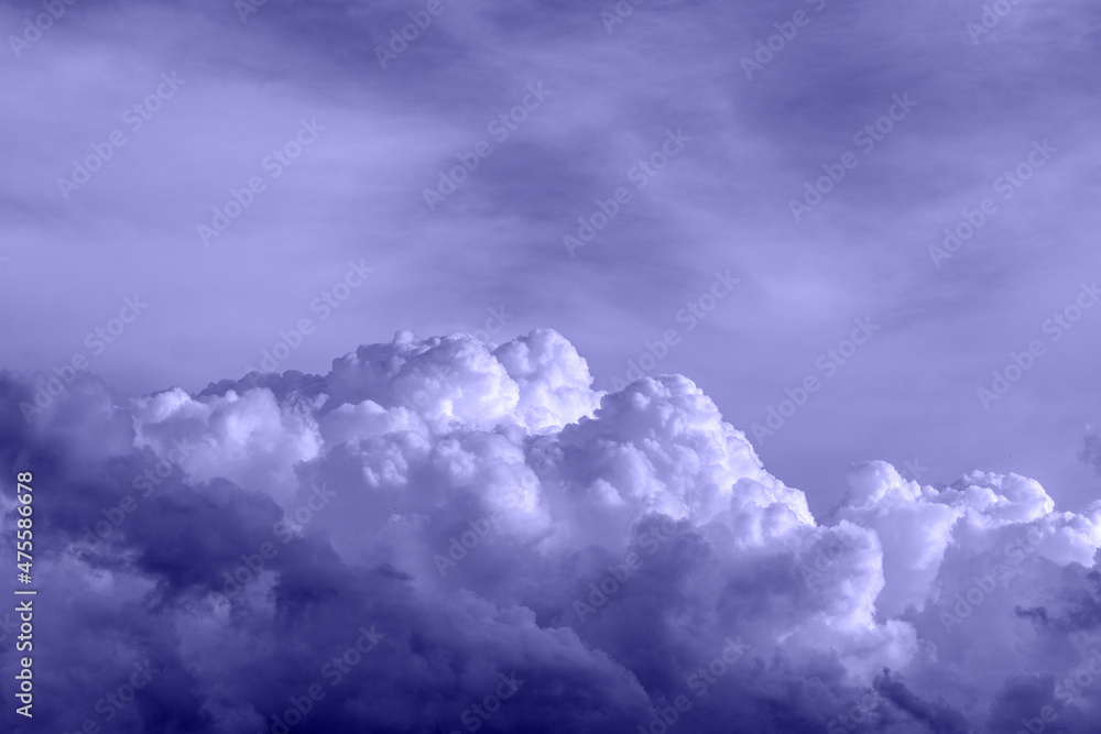 clouds in the sky toned in light purple color, nature background, film ...