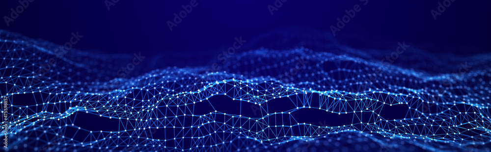 Corrupted network or connection. Abstract digital background of points ...