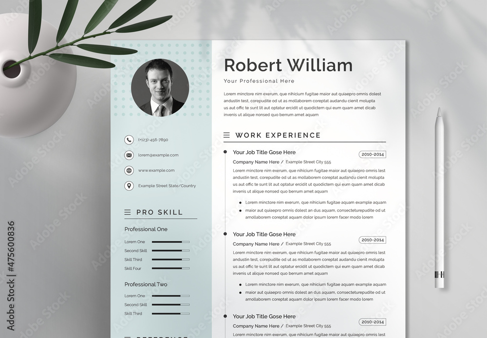 Clean Resume Layout Stock Template | Adobe Stock