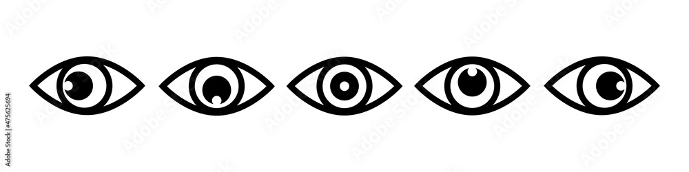 An icon of an eye looking in various directions. Vectors. Stock Vector ...