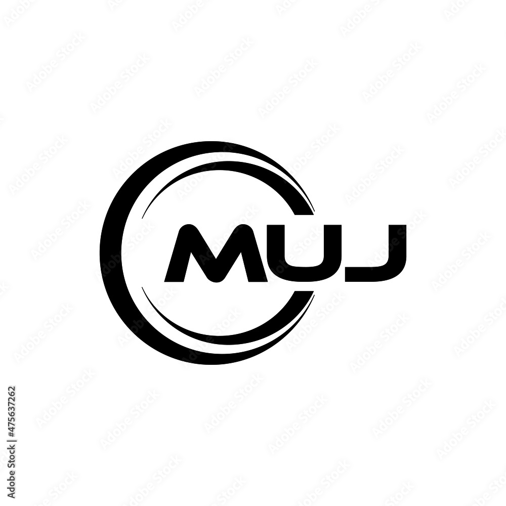 MUJ letter logo design with white background in illustrator, vector ...