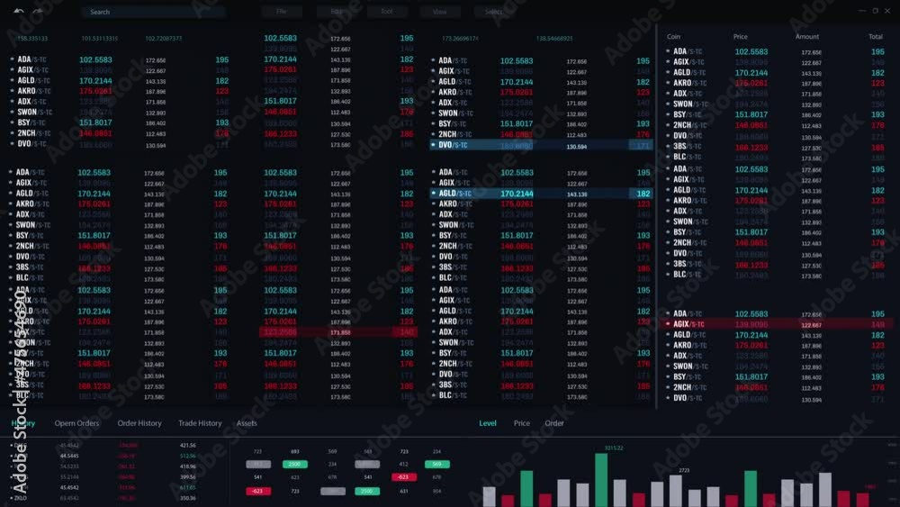 Fake computer interface screen big data analytic science technology ...