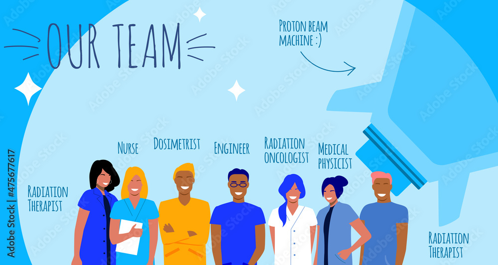 Radiation Care Team. Smiling doctors - radiation therapy team members ...