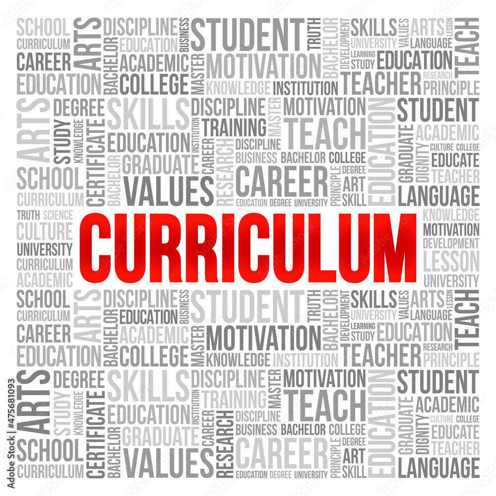 CURRICULUM word cloud collage, education business concept background ...