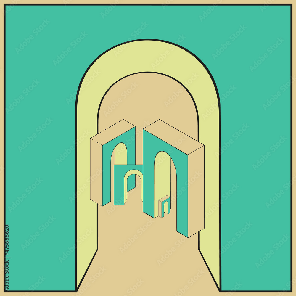 An outline vector illustration of arches isolated on transparent ...