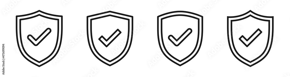 Shield check mark icon. Shield with a checkmark in the middle ...