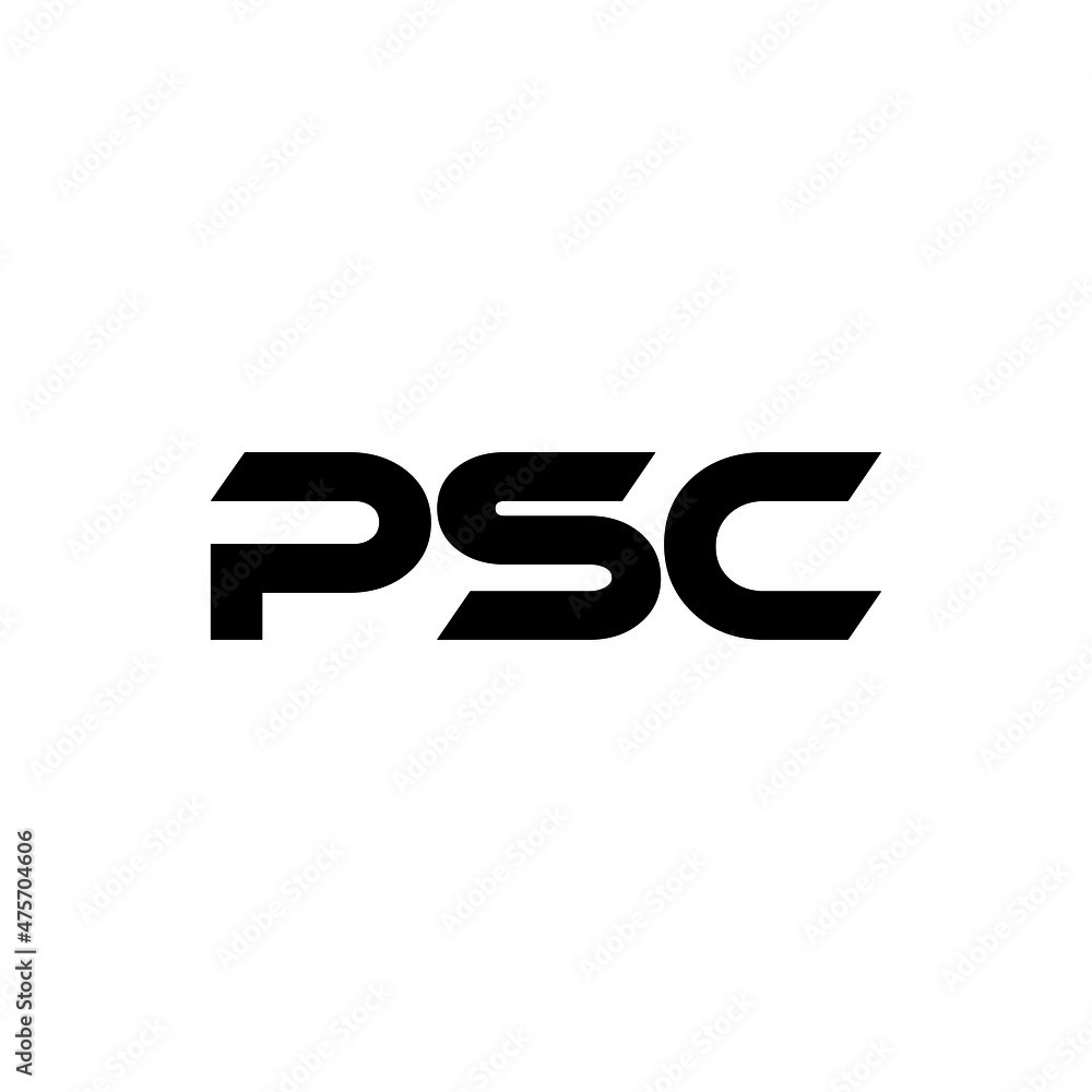 PSC letter logo design with white background in illustrator, vector ...