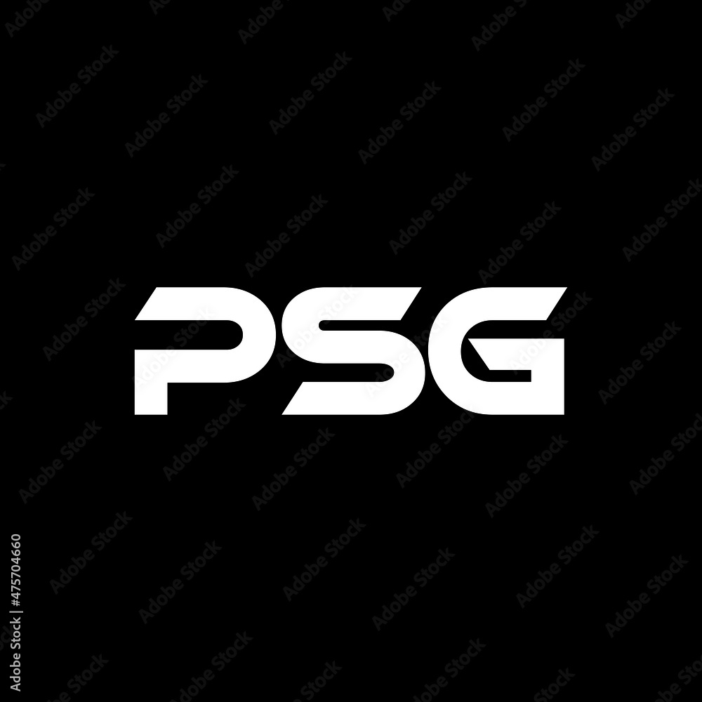 PSG letter logo design with black background in illustrator, vector ...