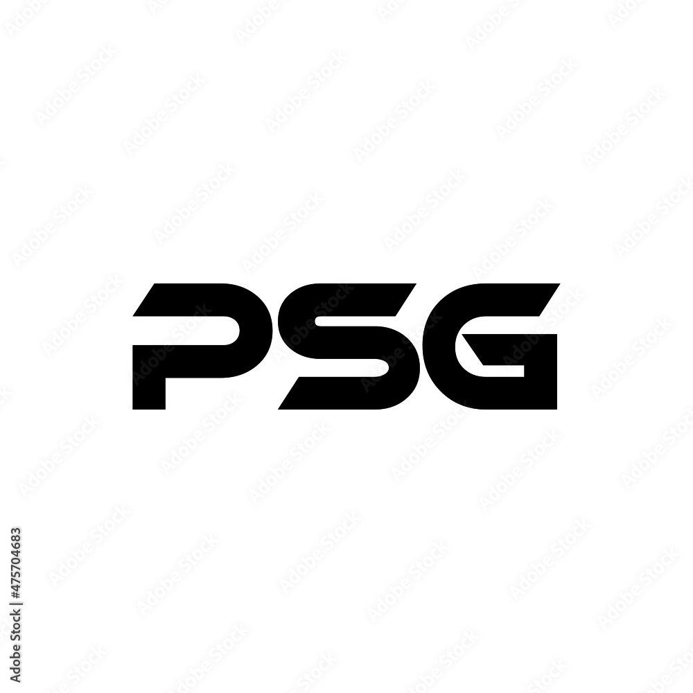 Vecteur Stock PSG letter logo design with white background in ...