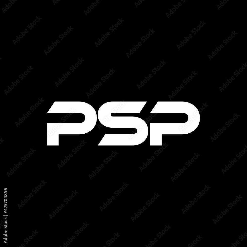 Vecteur Stock PSP letter logo design with black background in ...
