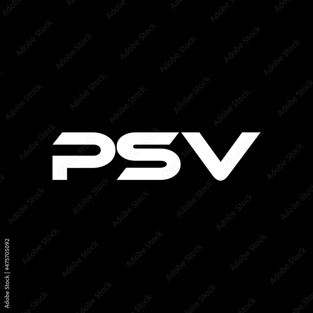 PSV letter logo design with black background in illustrator, vector ...
