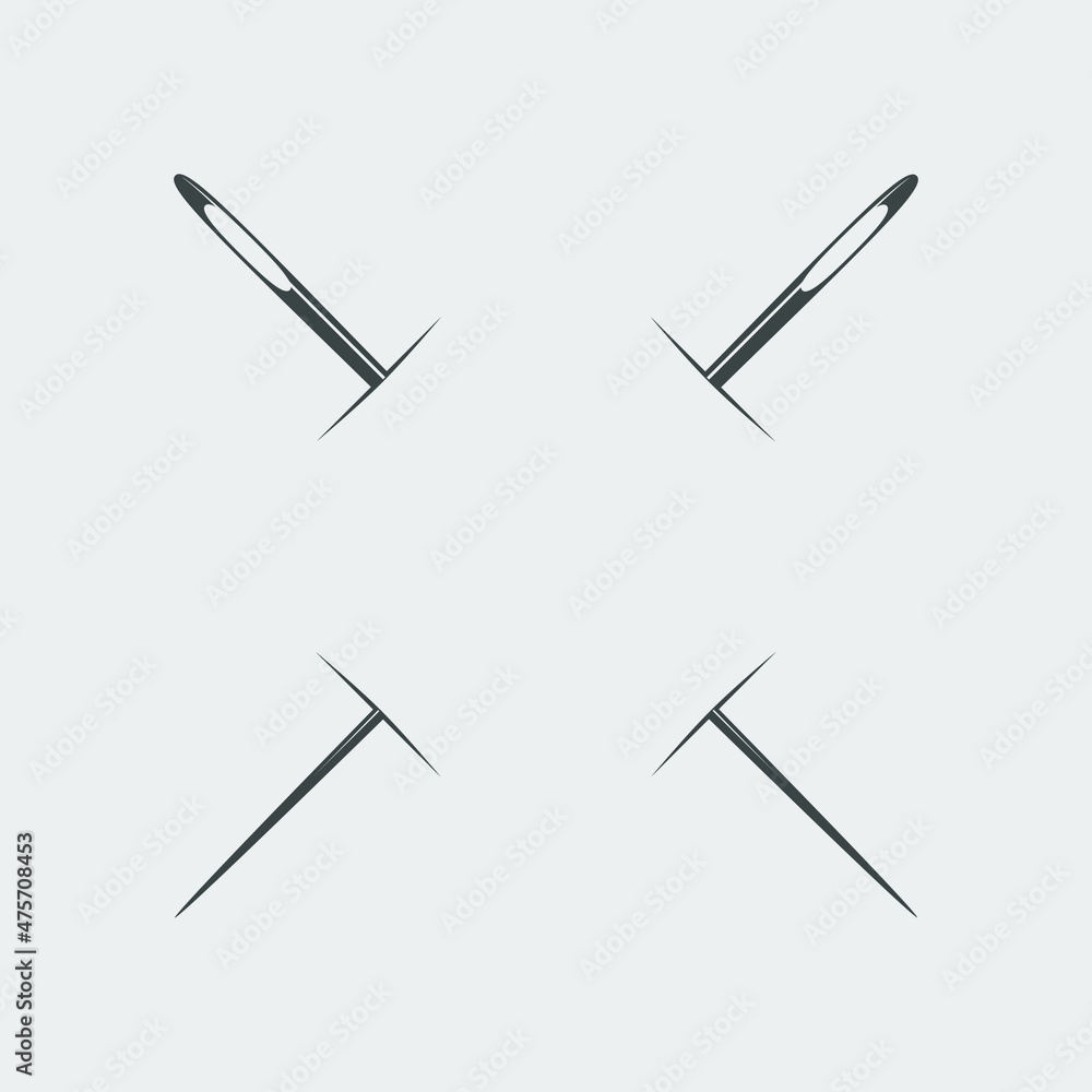 Sewing needles graphic icon. Sign isolated on white background ...