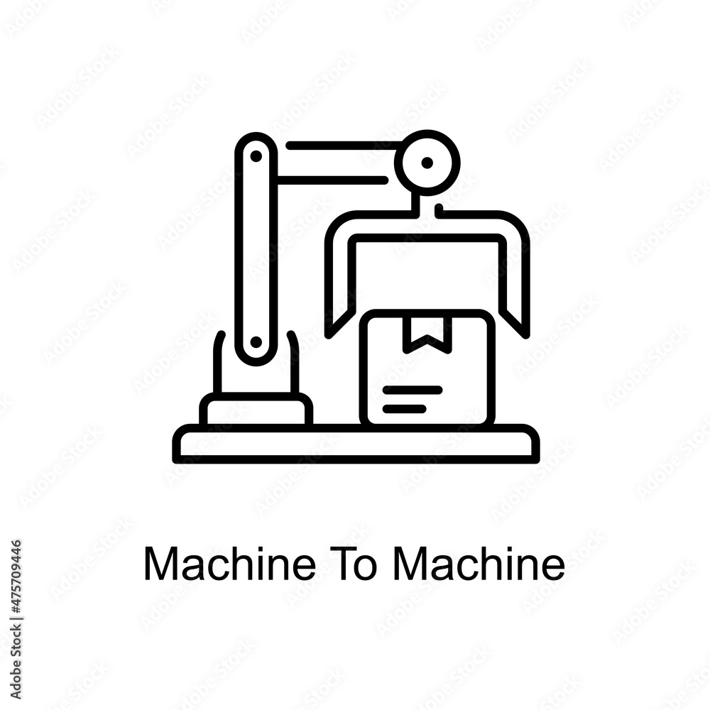 Machine To Machine vector Outline Icon Design illustration ...