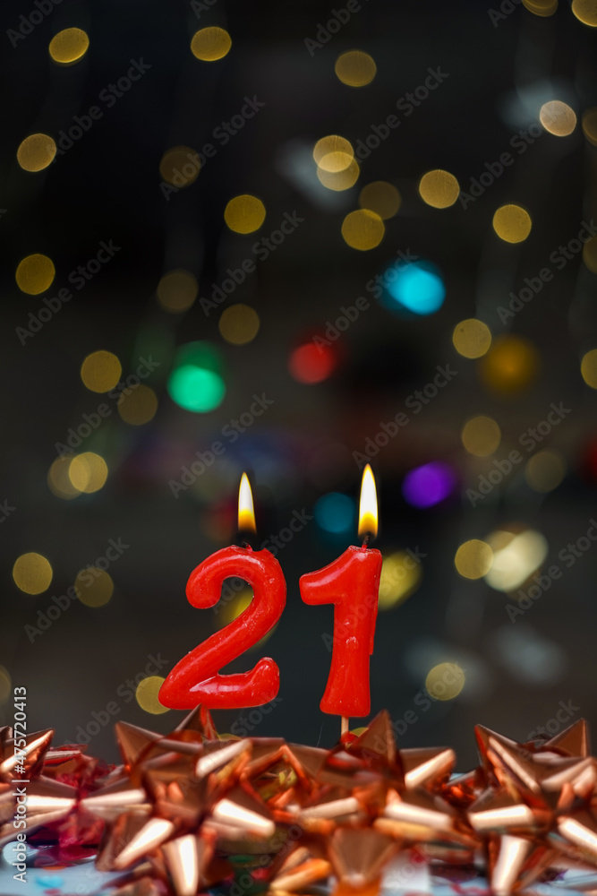 Number 21 Joyful greeting card for birthdays or anniversaries. This ...